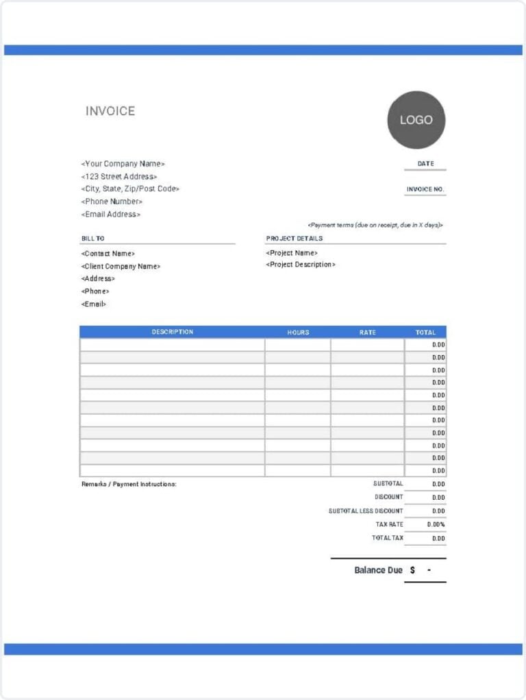 Downloadable Free Invoice Templates